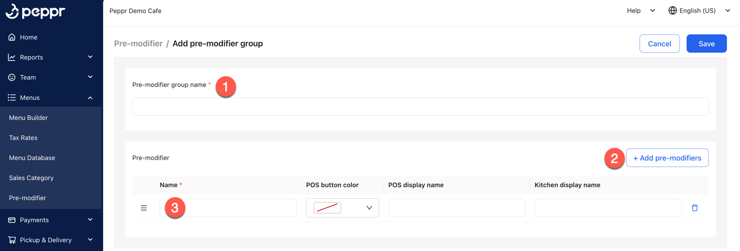 Set Up Pre-Modifier – Peppr