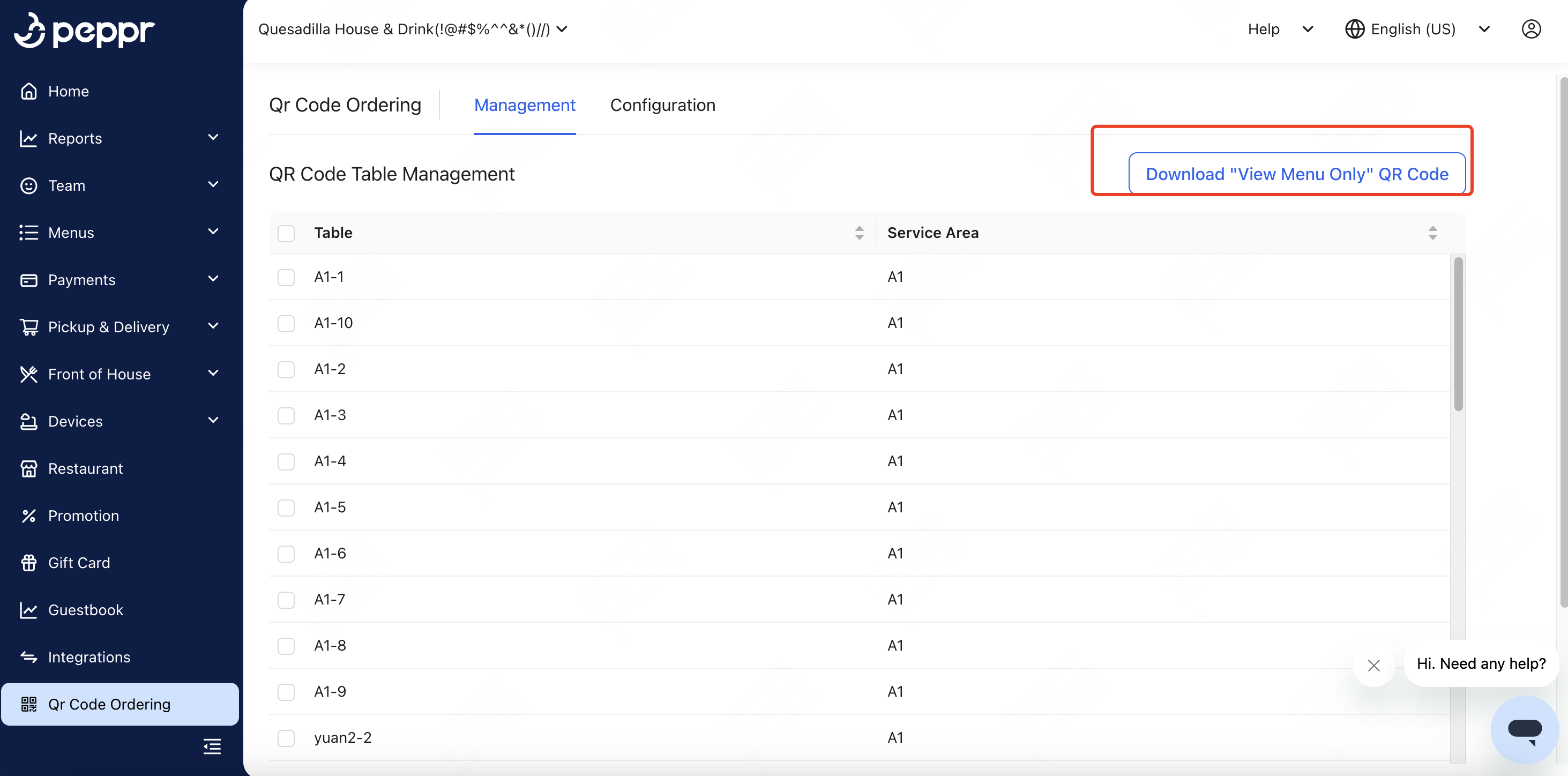 QR Code Ordering Setup – Peppr
